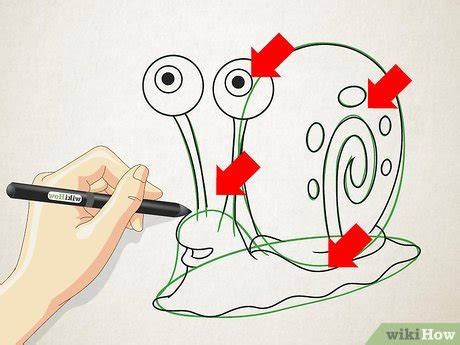 How To Draw Gary The Snail From SpongeBob SquarePants Steps