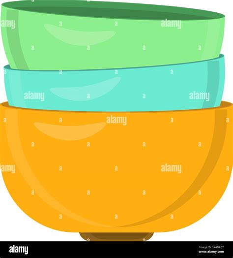 Three Bowls Illustration Vector On A White Background Stock Vector