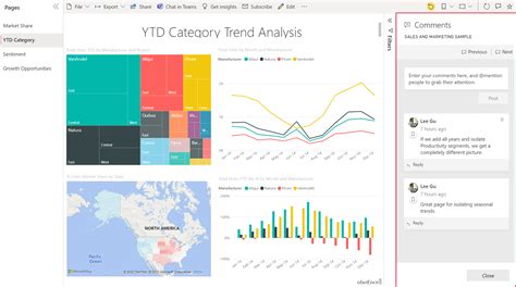 将注释添加到仪表板和报表 power bi microsoft learn