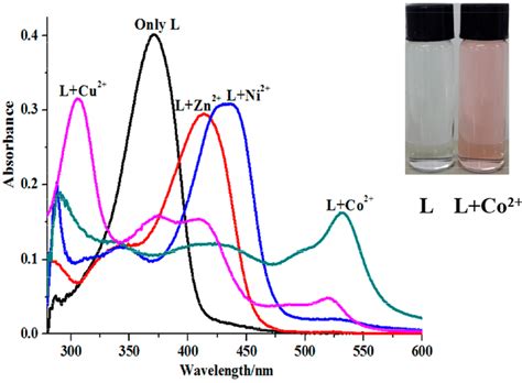 Absorption Spectra Variation Of Chemosensor L 20 μm Before And After