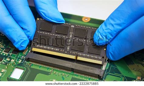Installing Ram Module On Laptop Motherboard Stock Photo Shutterstock