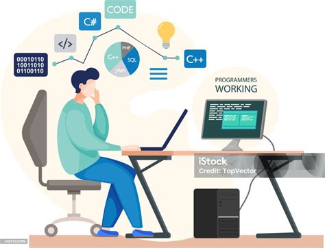 Programmer Engineering And Coding Programmer Working On Web Development