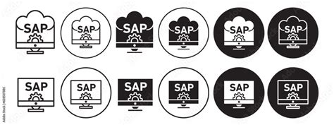 Sap Icon Symbol Of Enterprise Resource Operation Planning Software Vector Set Of Online