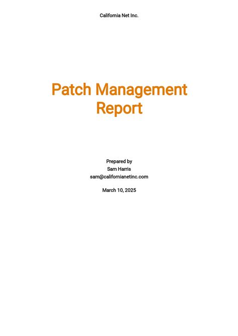 Patch Management Report Template
