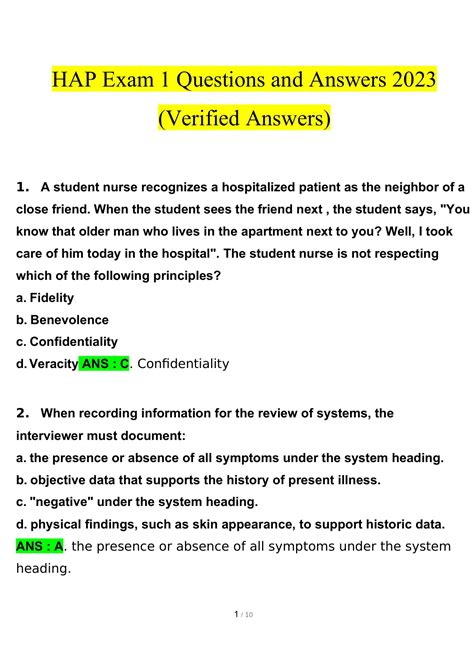 HAP Exam Questions And Answers Verified Answers HAP Stuvia US