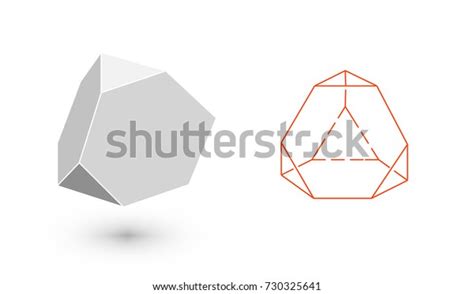 Trancahed Tetrahedron Geometric Figure Hipster Fashion Stock Vector