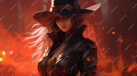 Premium Photo Beautiful Woman Cowgirl Character Ai Generated Image