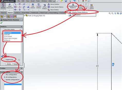Suppressing Solidworks Sketch Relations