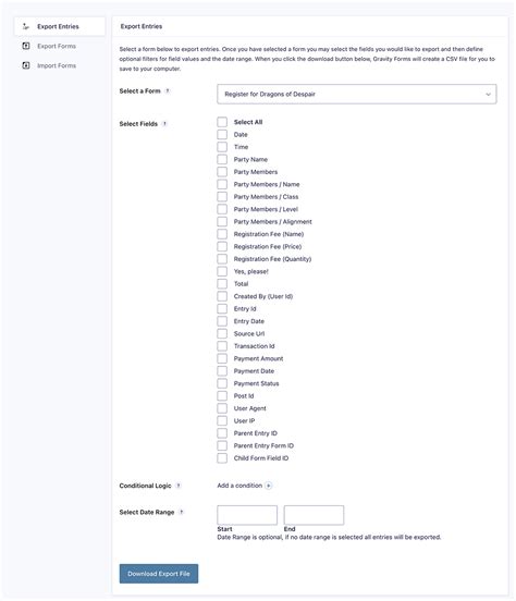 Exporting With Nested Forms Gravity Wiz