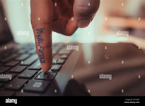 Ctrl Keyboard Control Everything Finger Pressed Down On The Keyboard On Laptop Selective Focus