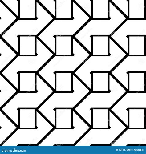 Design Seamless Monochrome Geometric Pattern Stock Vector
