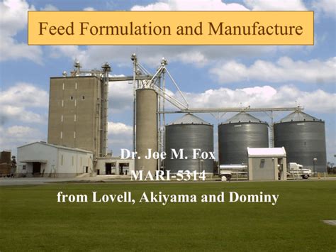 Feed Formulation