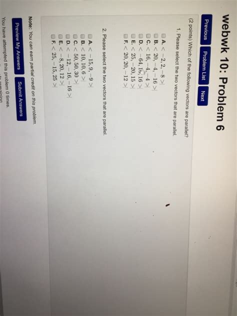 Solved Which Of The Following Vectors Are Parallel Please Chegg Com
