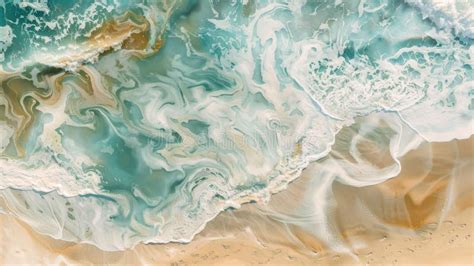 Azure Water Creating Beautiful Patterns As Wind Waves Crash On The