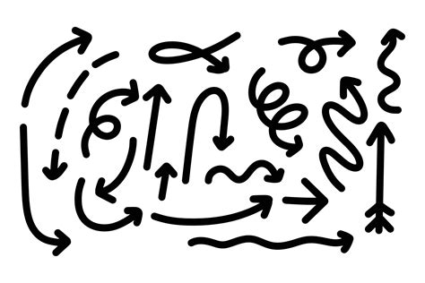 Set Of Arrow Stroke In Various Line For Design Element In Fun And