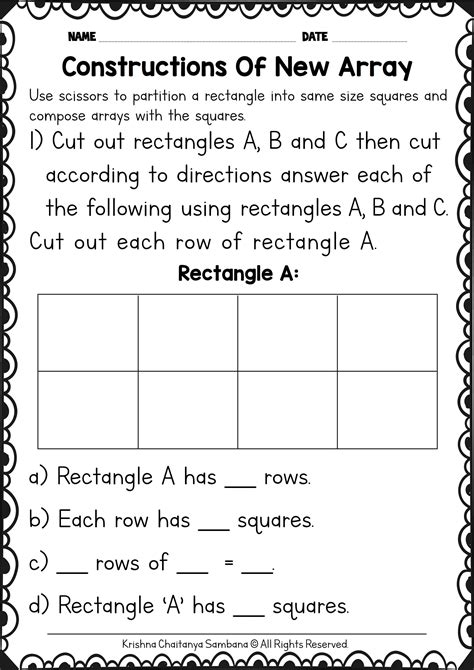Building Arrays Worksheets U Sekharalti