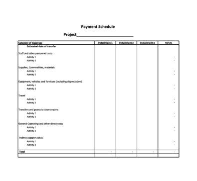 Free Payment Schedule Templates Excel Word ᐅ TemplateLab