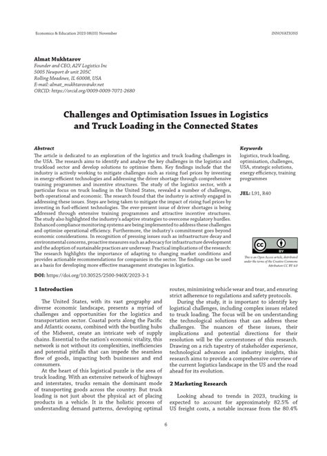 Pdf Challenges And Optimisation Issues In Logistics And Truck Loading