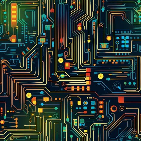 Premium Ai Image General Circuitry Pattern Illustration Repeating