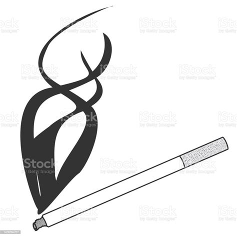 필터와 연기가 흰색에 고립 된 담배 기울어진 담배 아이콘 또는 디자인 요소 건강관리와 의술에 대한 스톡 벡터 아트 및 기타