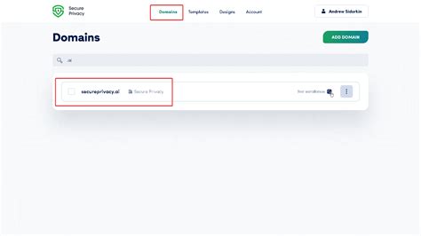 Managing Domain Settings In Secure Privacy