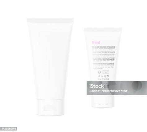 현실적인 플라스틱 튜브 모형 흰색 배경에 고립된 벡터 일러스트레이션입니다 메이크업 화장품에 대한 스톡 벡터 아트 및 기타 이미지 메이크업 화장품 3차원 형태 건강