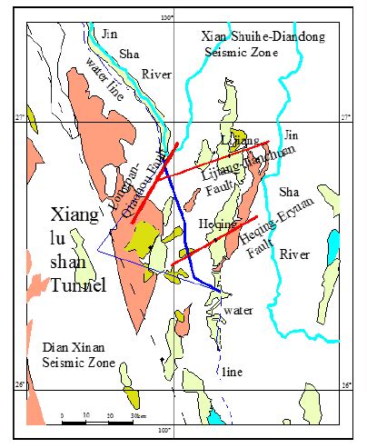 A Location Of Xianglushan Tunnel B Geological Longitudinal Profile