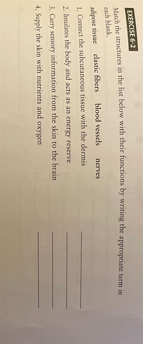 Solved EXERCISE Match The Structures In The List Below Chegg