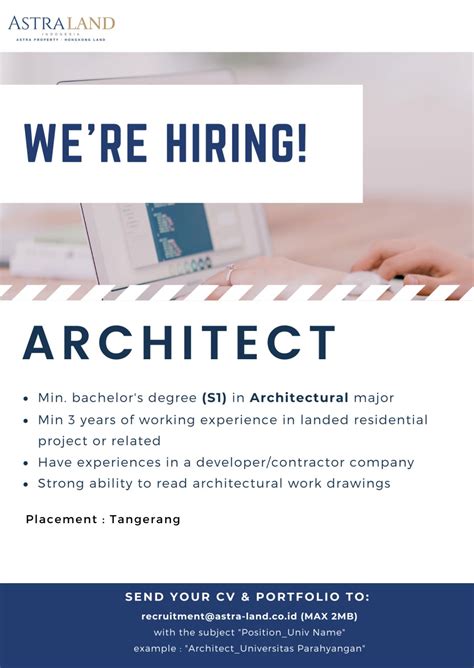 pt astra land indonesia on linkedin urgently needed architect if you