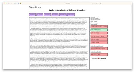 tokenlimits check if your input satisfies the token limit of an ai