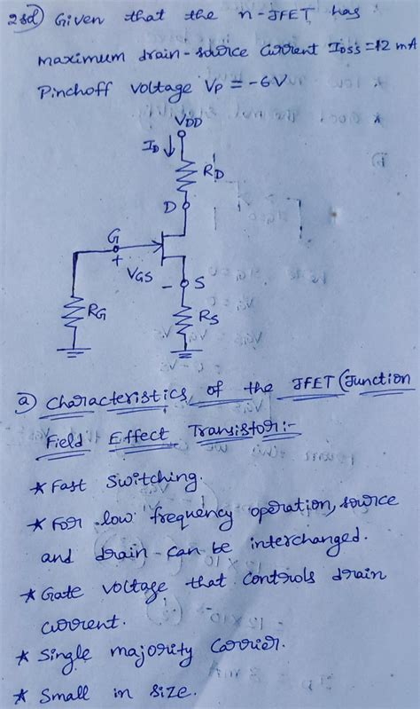 [solved] A Jfet Circuit Is Shown In Figure 1 Below The N Jfet Has Course Hero