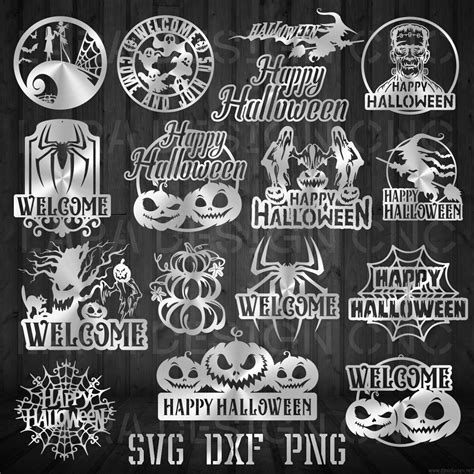 Halloween Signs Bundle Dxf Svg Ai Png Pdf Cut Files