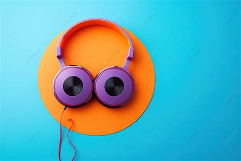 주황색 비닐 레코드와 두 개의 파란색 헤드폰 높은 해상도 과거 네오 민트 배경 일러스트 및 사진 무료 다운로드 Pngtree