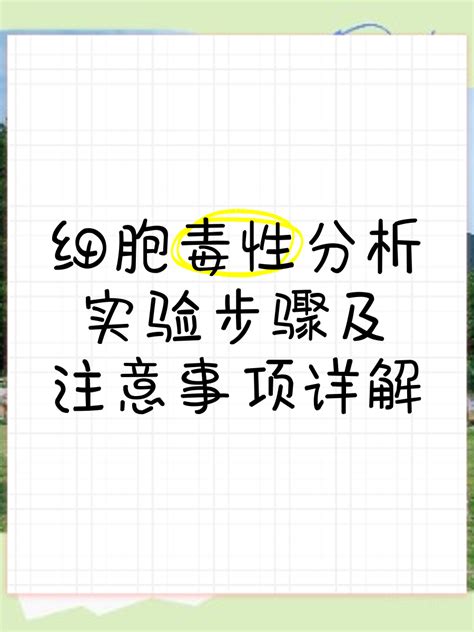 细胞毒性分析实验步骤及注意事项详解