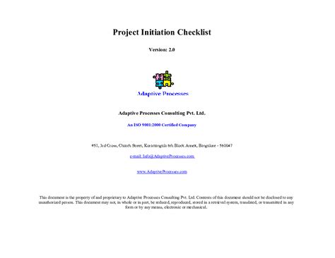 Excel Template Project Initiation Checklist Excel Template XLS Flevy