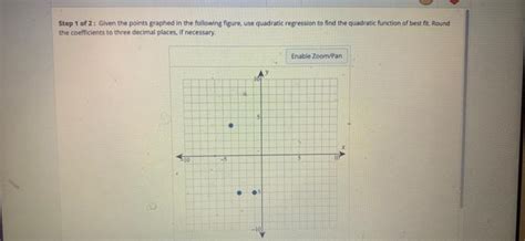 Solved Step 1 Of 2 Given The Points Graphed In The