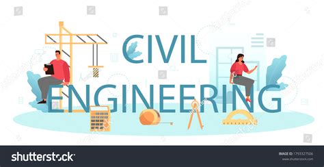 Civil Engineering Typographic Header Idea Building Stock Vector
