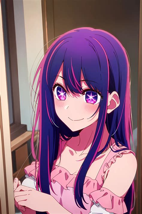 긴 머리와 보라색 눈을 가진 사람의 클로즈업 Seaart Ai