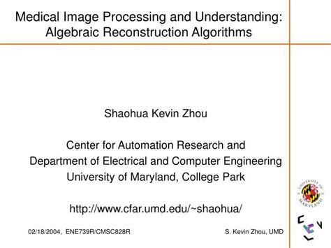 Ppt Medical Image Processing And Understanding Algebraic Reconstruction Algorithms Powerpoint