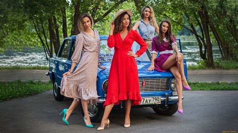 Обои Автомобили Авто с девушками обои для рабочего стола фотографии