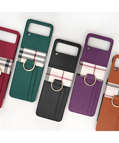 당일출고 갤럭시 Z플립4 레더 체크 패턴 힌지보호 링 스트랩 카드지갑 케이스 부모님 선물 에이블리