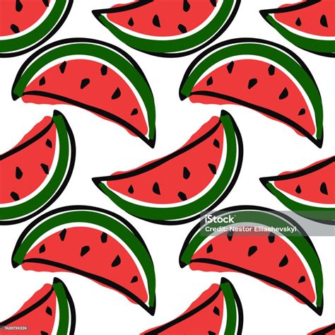 원활한 수박 패턴 수박을 사용한 벡터 낙서 일러스트레이션 수박을 가진 무늬 0명에 대한 스톡 벡터 아트 및 기타 이미지 0명 과일 낙서 드로잉 Istock