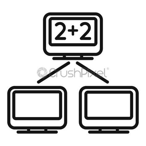 Online Class Network Icon Outline Vector Book Study Stock Vector