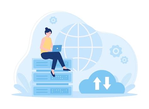 Premium Vector Web Hosting Trending Concept Flat Illustration