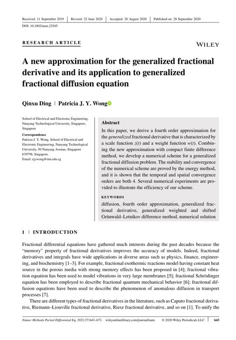 A New Approximation For The Generalized Fractional Derivative And Its Application To Generalized