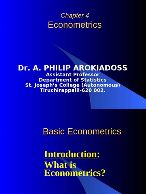 Linear Models And Econometrics Chapter 4 Econometrics Pdf Ordinary