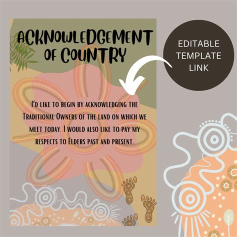 Acknowledgement Of Country Editable Template Edit Indigenous