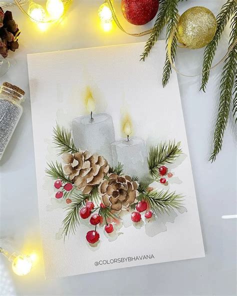 10 Beautiful Watercolor Christmas Card Designs Sky Rye