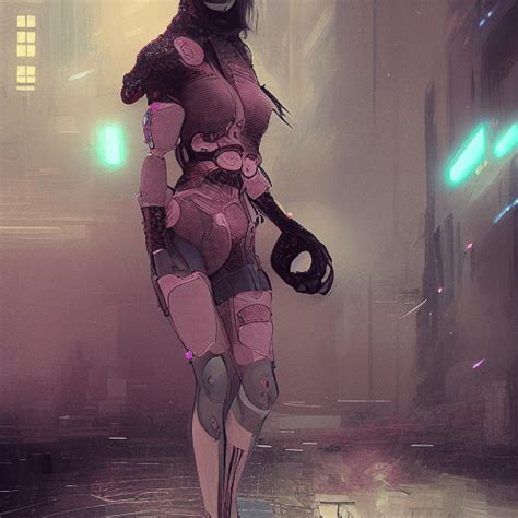 Mam Cyborg Wearing Fishnet Tights By Cedric Peyravernay · Creative Fabrica