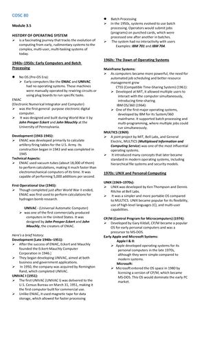 COSC Module Module CPU PROCESS SCHEDULING Is A Method Used By The Operating System To